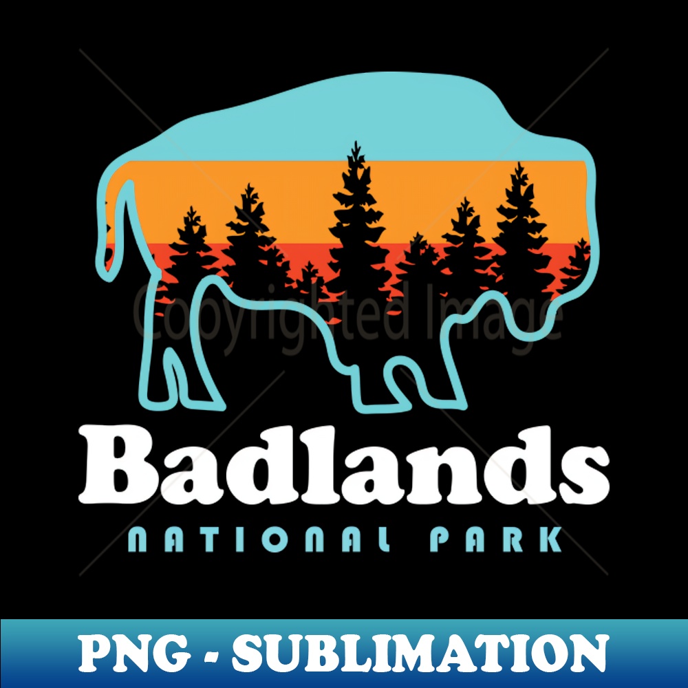 Badlands National Park Bison Retro South Dakota - Modern Sub | Inspire ...