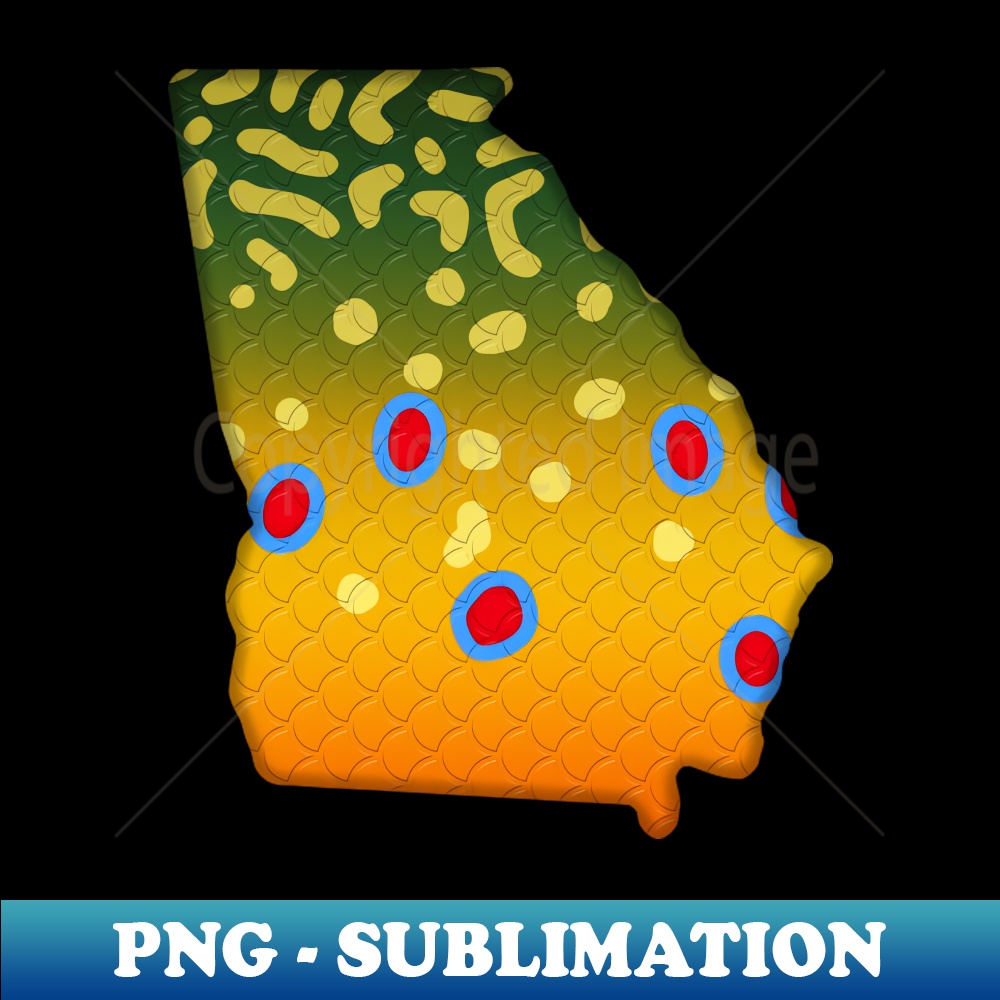 Brook Trout Fish Georgia State Map Fishing Gifts - Retro PNG | Inspire ...