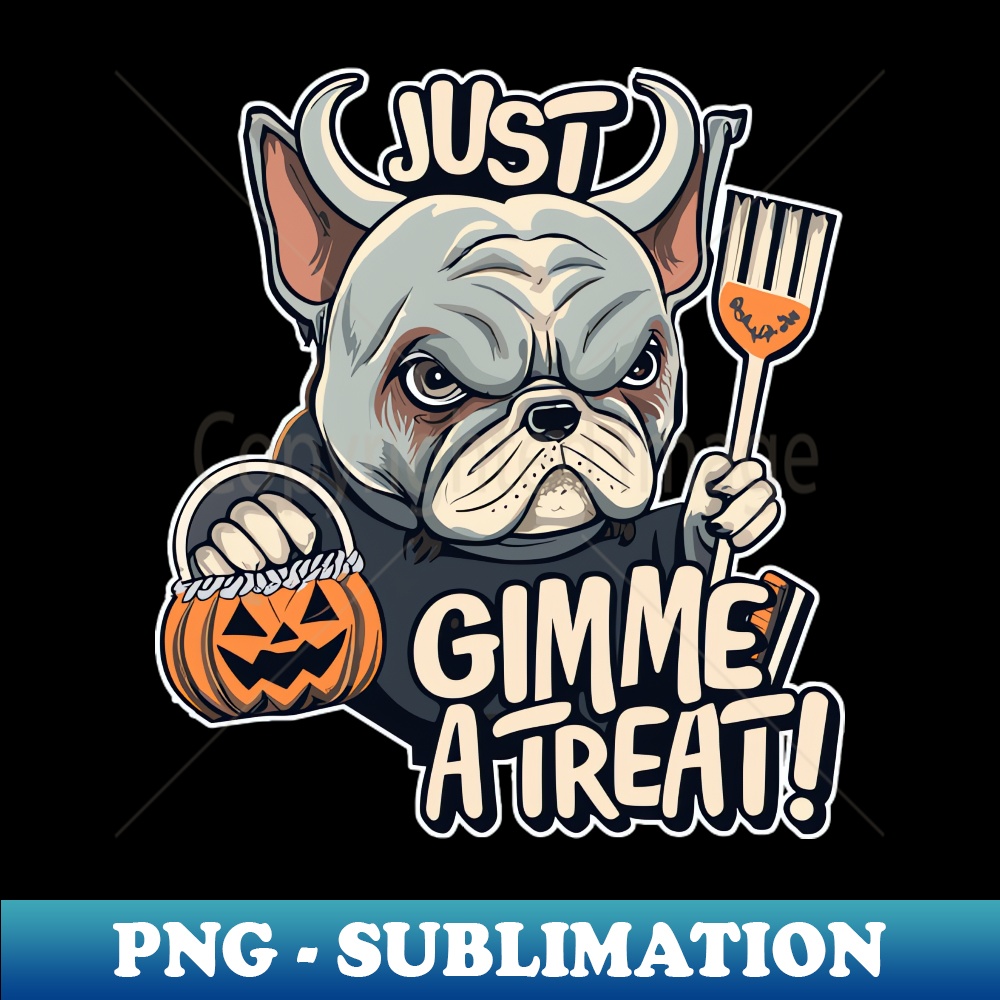 Mean Halloween Satan Pug Dog- Just Gimme a Treat - Premium P | Inspire ...
