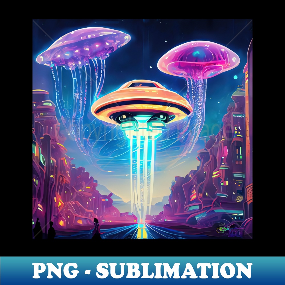 Psychedelic UFO Cityscapes Trippy Sci-Fi 6 - Elegant Sublim | Inspire ...