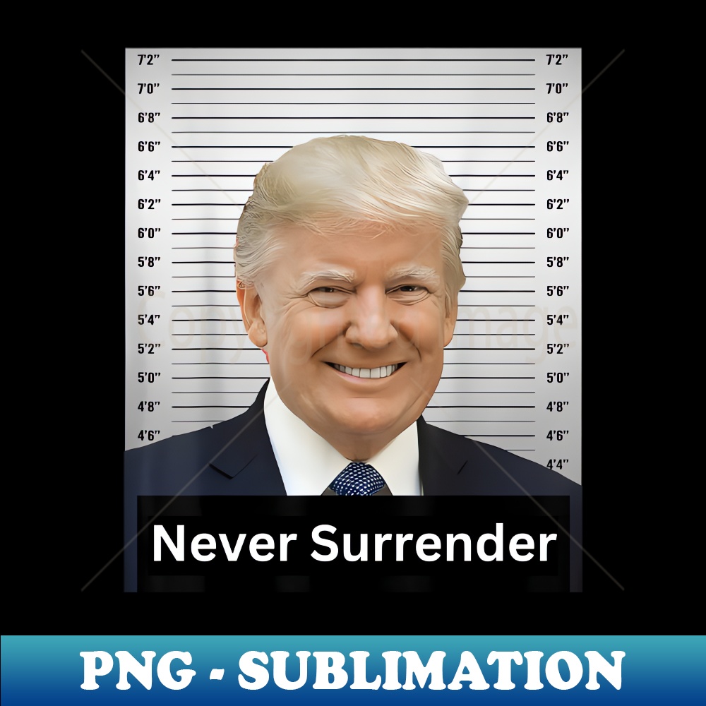 Never Surrender President 2024 Trump Mugshot - High-Quality | Inspire ...