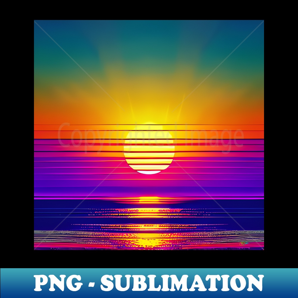 RetroWave 80s Sunset Beach 50 - Signature Sublimation PNG Fi | Inspire ...