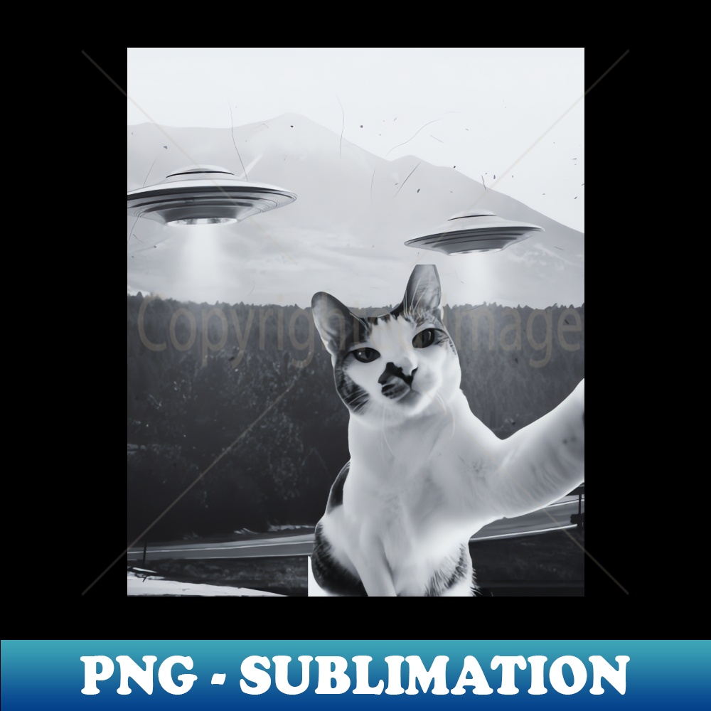 Cat Ufo Selfie Aliens Funny Cat - PNG Transparent Digital Do | Inspire ...