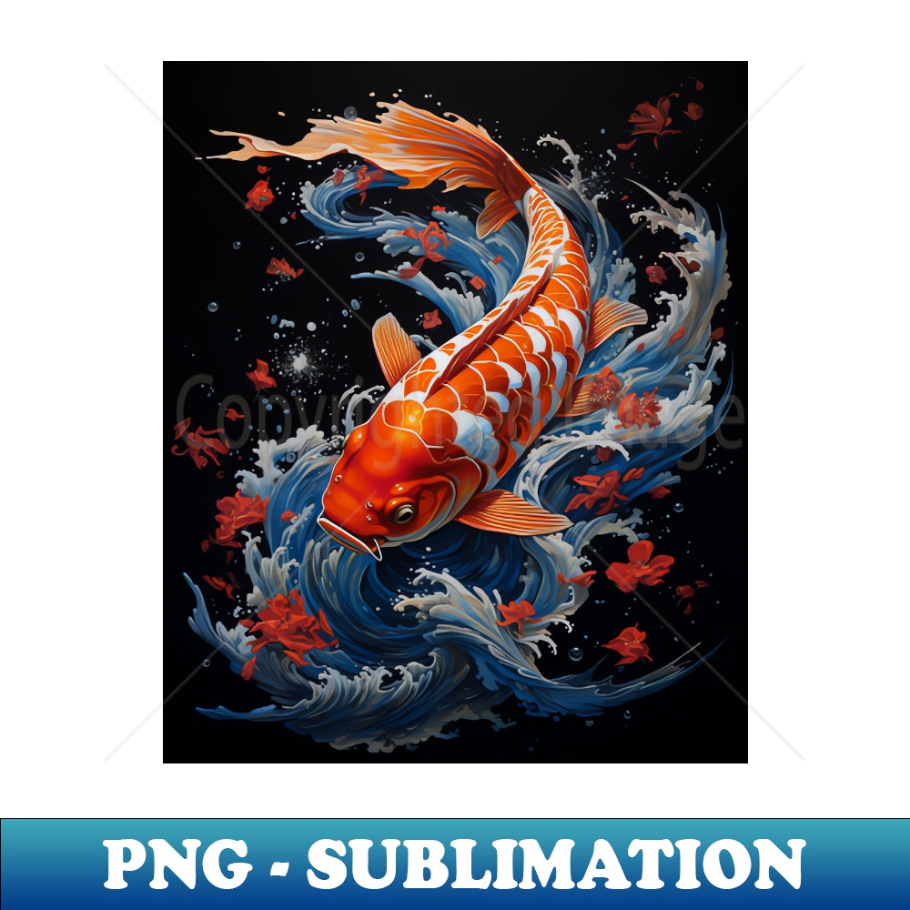 Japanese Art Samurai Aesthetic Koi Fish - PNG Transparent Di - Inspire ...