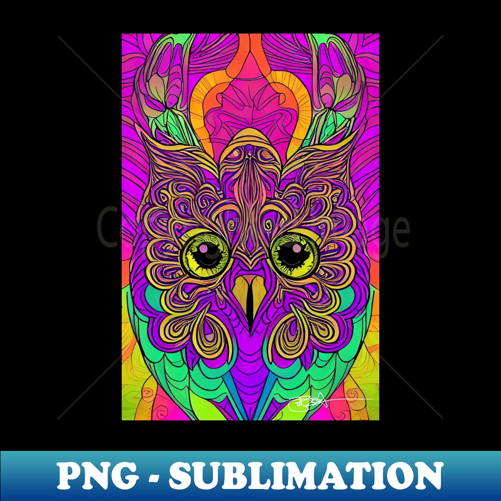 Psychedelic Owl Acid Vibes 16 - Retro PNG Sublimation Digita | Inspire ...