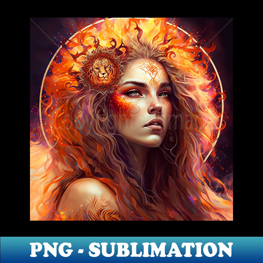 Leo Fire Sign Zodiac Goddess - Vintage Sublimation PNG Downl | Inspire ...