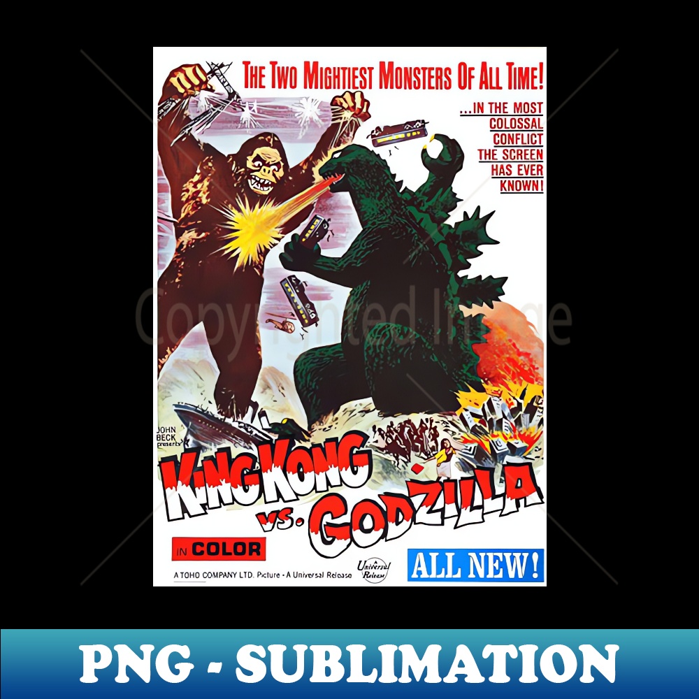 KING KONG vs GODZILLA POSTER - Signature Sublimation PNG Fil | Inspire ...