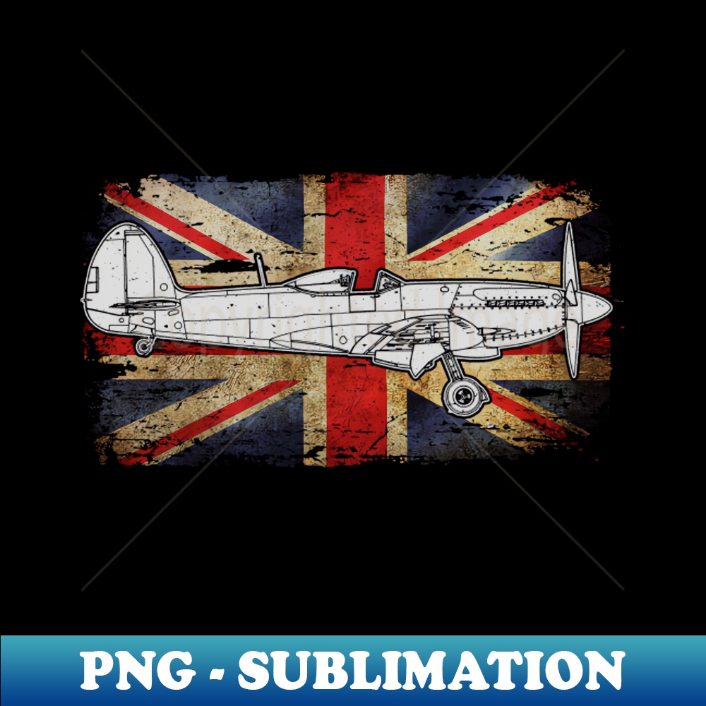 Spitfire Fighter Plan Union Jack Flag - Instant Sublimation - Inspire ...