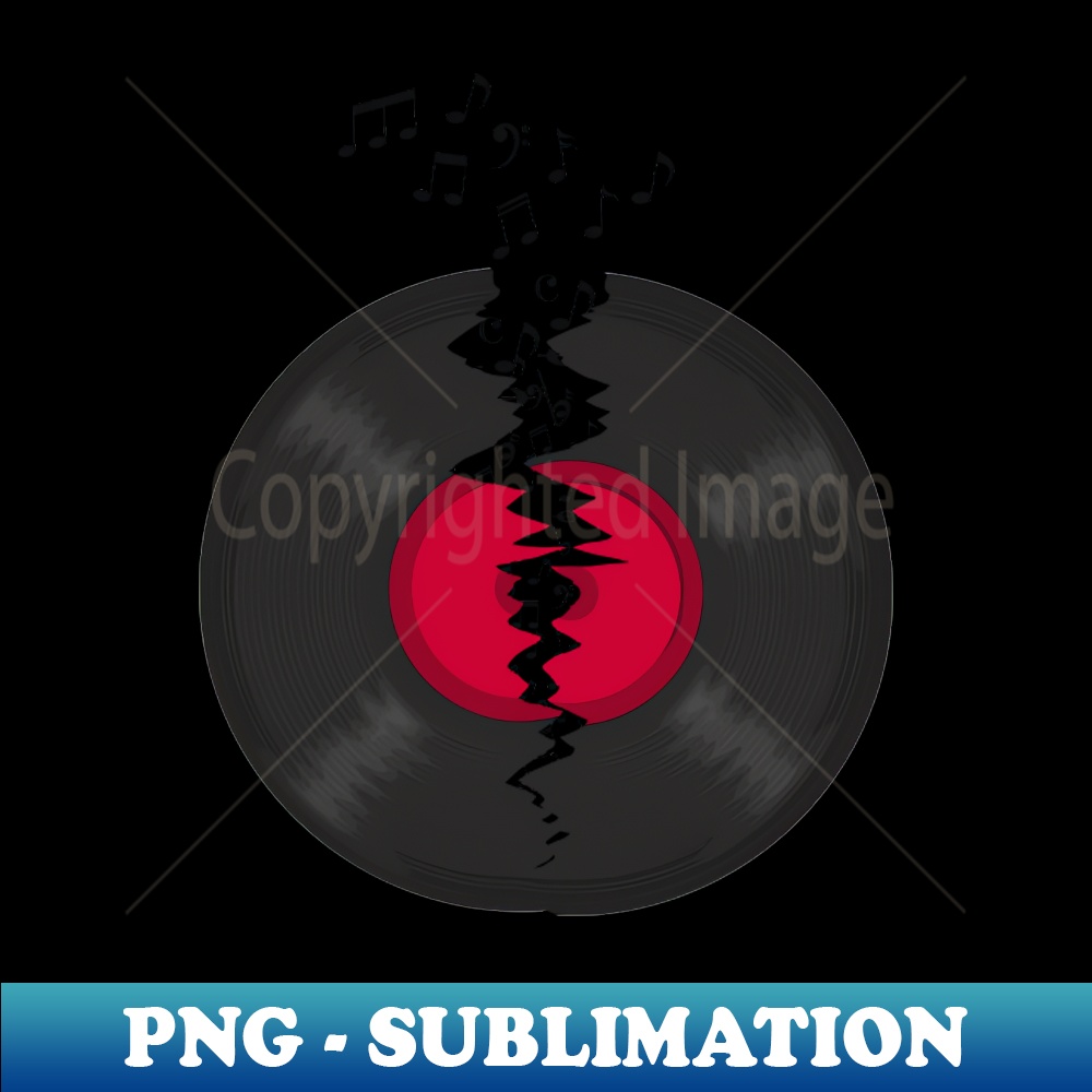 Broken LP Vinyl Record Flying Notes - PNG Transparent Sublim | Inspire ...