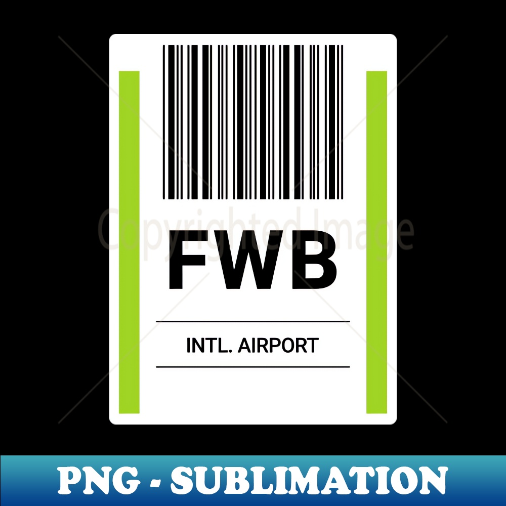 FWB Airport Baggage Label - Retro PNG Sublimation Digital Do | Inspire ...