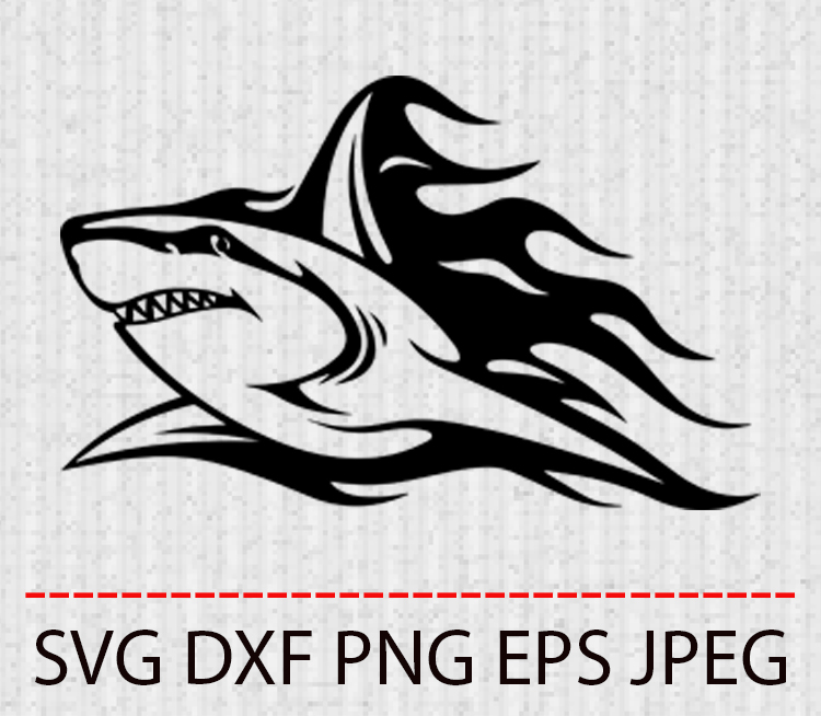SHARK SVG,PNG,EPS Cameo Cricut Design Template Stencil Vinyl | Inspire ...