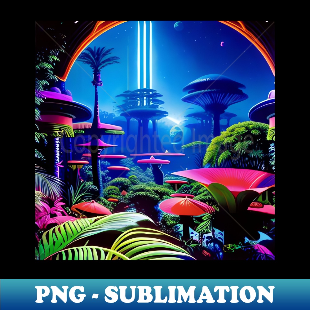 Psychedelic Cyberpunk Alien Dreamscapes 150 - High-Quality P | Inspire ...