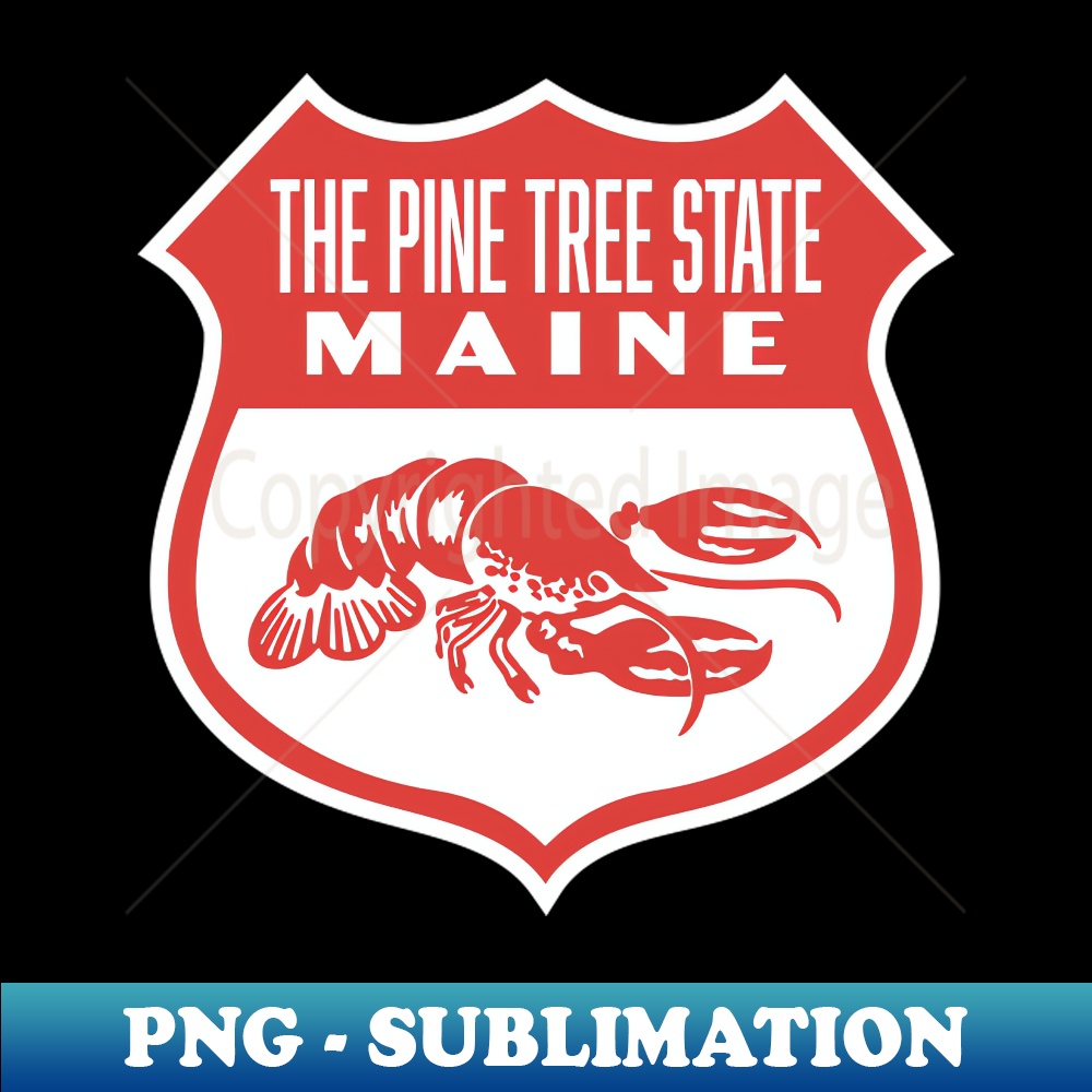 The Pine Tree State Maine Retro Lobster Shield Red - PNG Tra | Inspire ...
