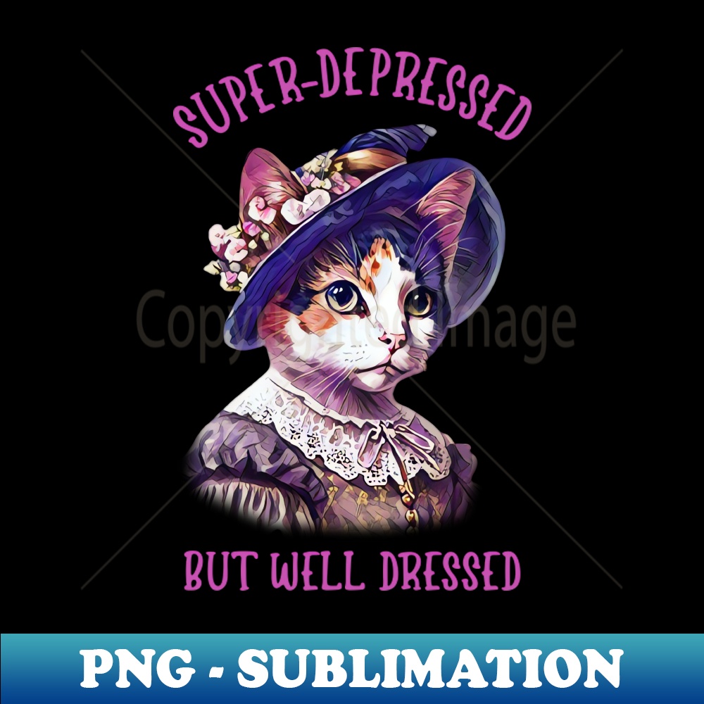 Super Depressed But Well Dressed - Elegant Sublimation PNG D - Inspire ...