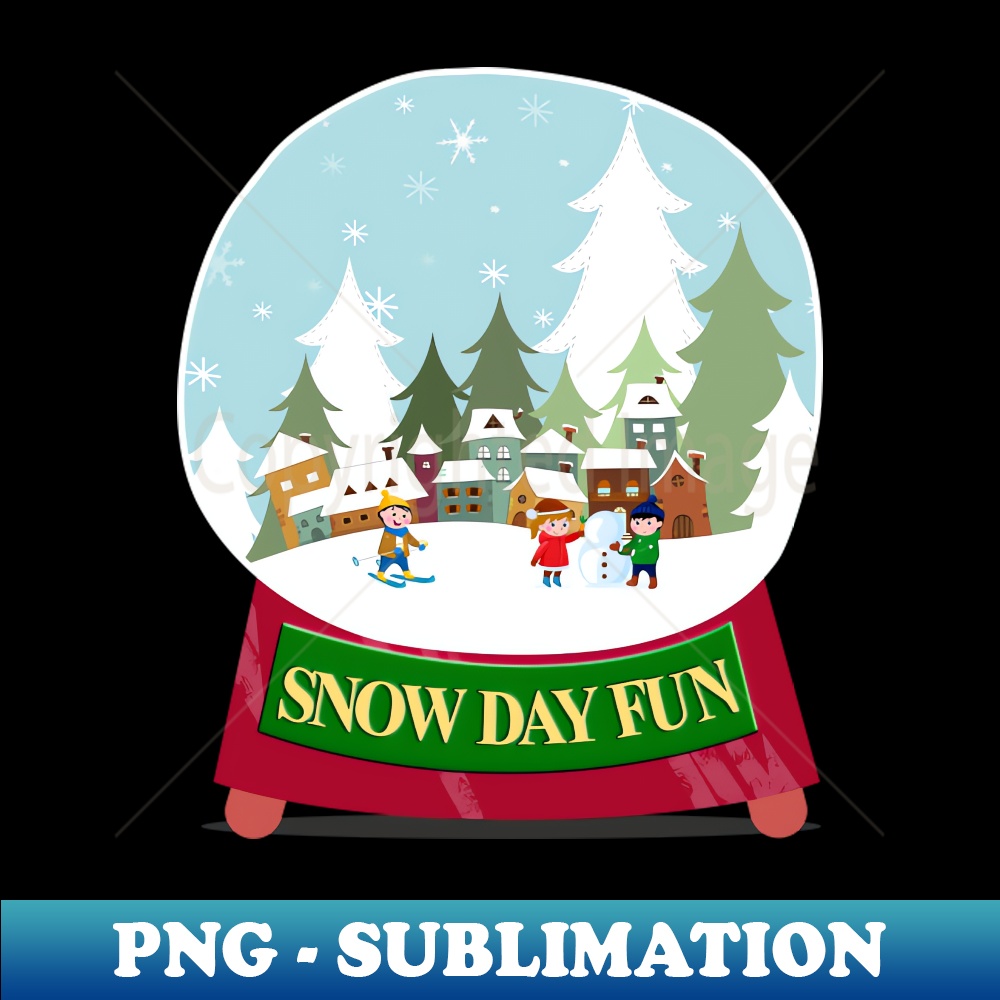 Snow Day Fun Snow Globe - PNG Transparent Digital Download F | Inspire ...