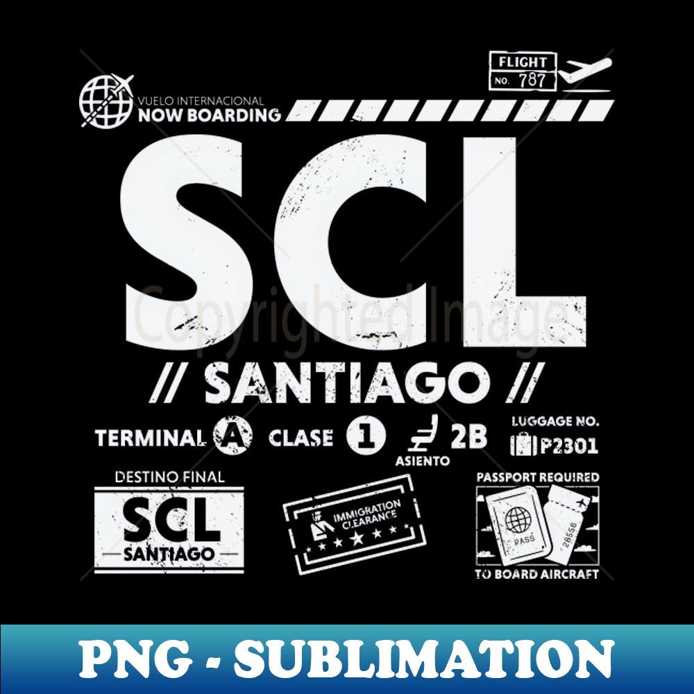 Vintage Santiago de Chile SCL Airport Code Travel Day Retro | Inspire ...