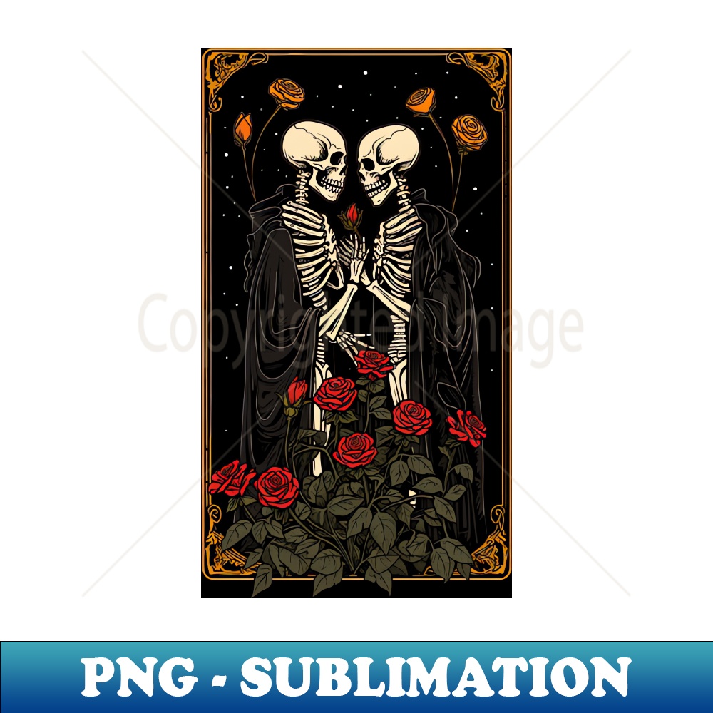 two skeletons in black robe holding each other hands - PNG T | Inspire ...