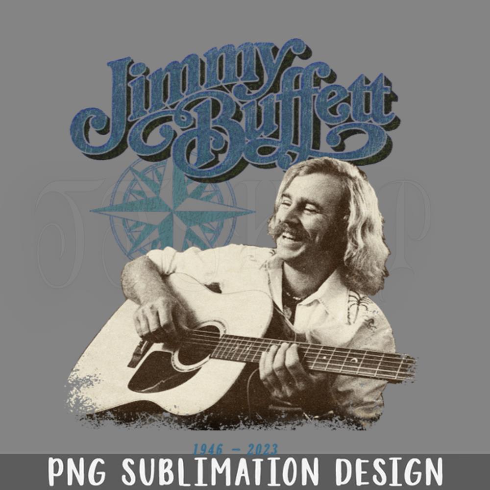 Jimmy Buffett Tribute Vintage Style Design Blue PNG Download | Inspire ...