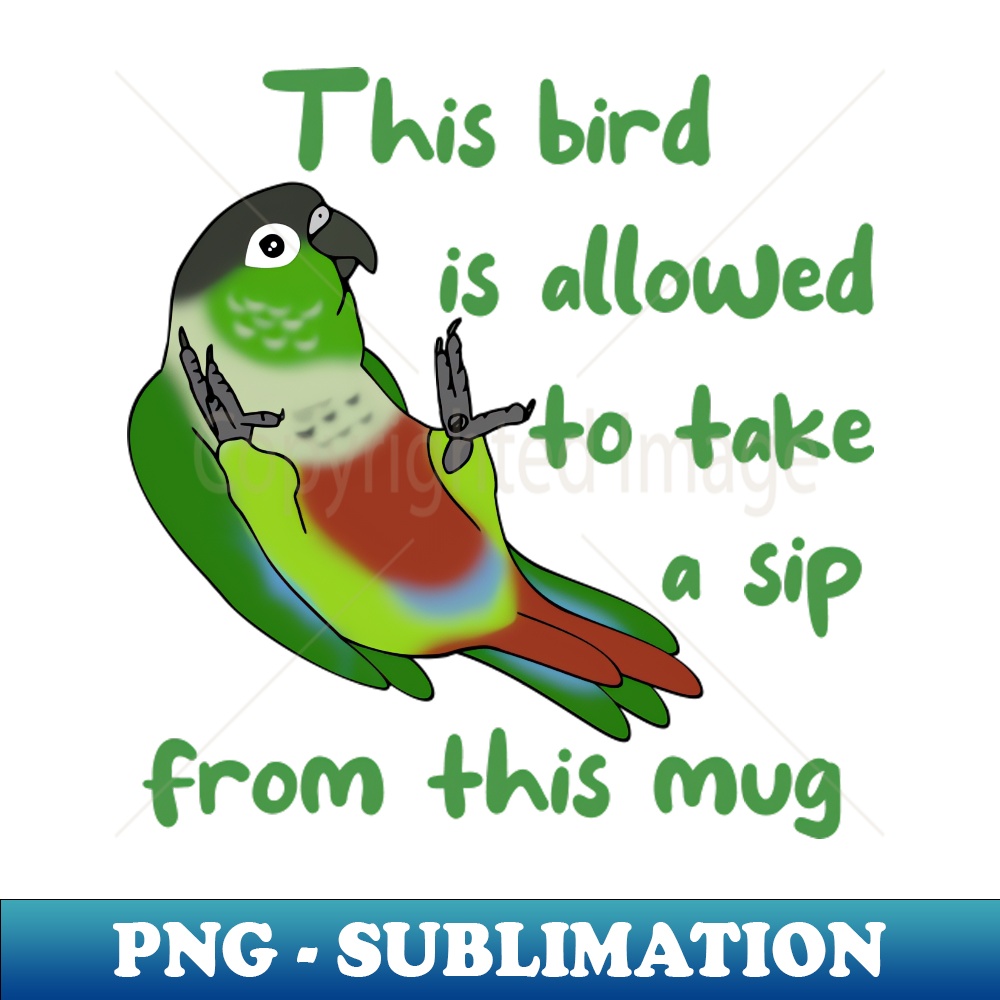 This Bird is Allowed to Take a Sip from this Mug Green cheek | Inspire ...