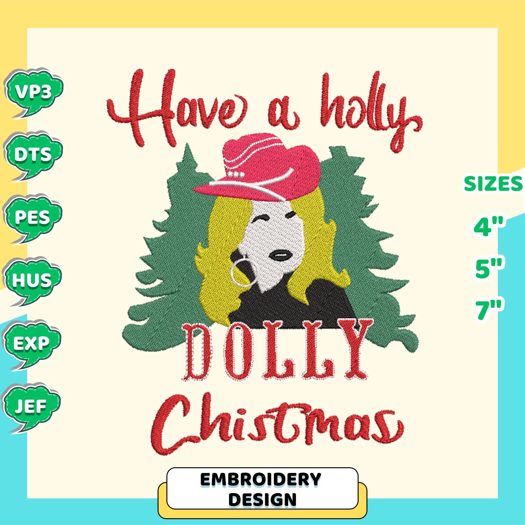 Christmas Embroidery Design, Have A Holly Dolly Christmas De | Inspire ...