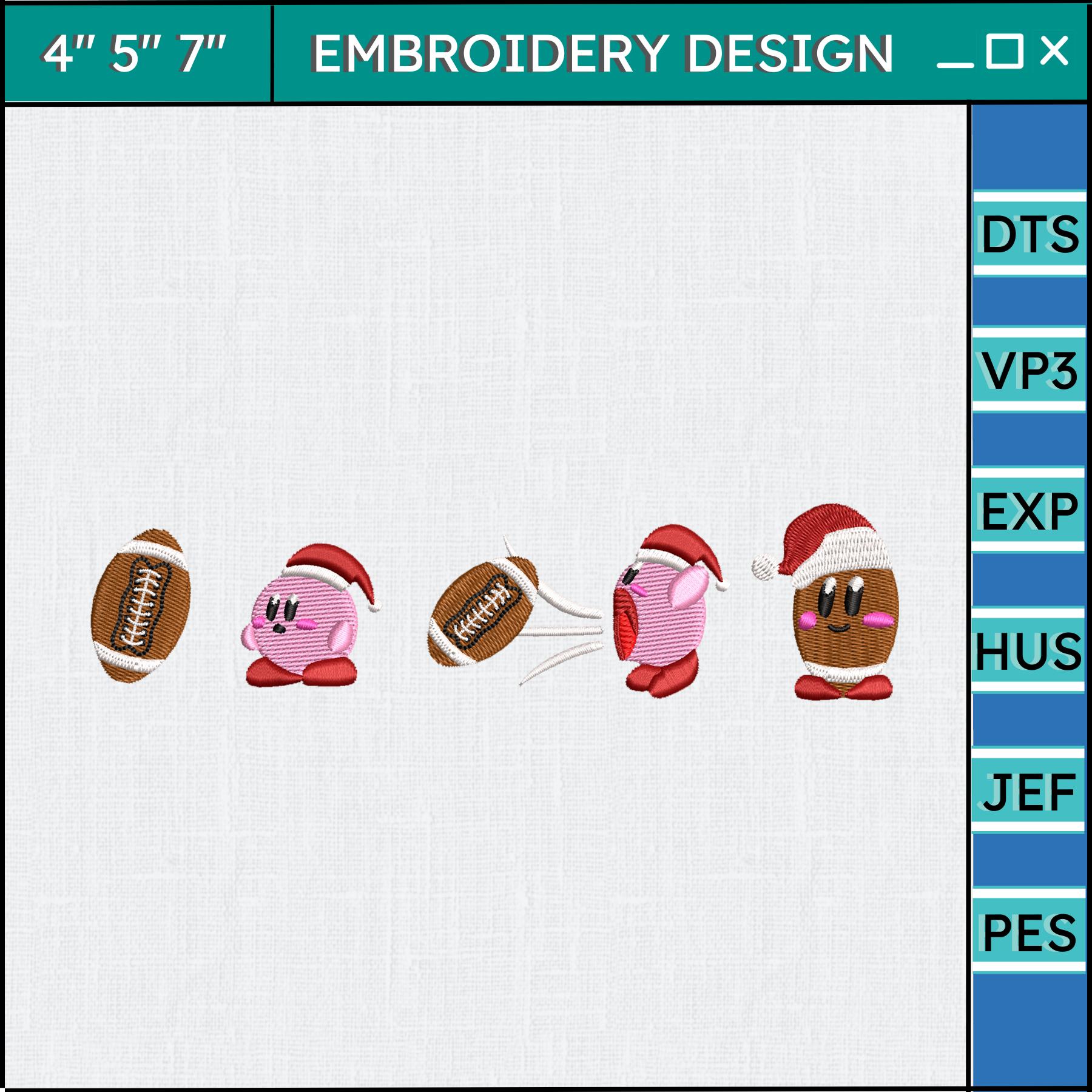 Christmas Embroidery Designs, Kirby X Rugby Ball Embroidery | Inspire ...