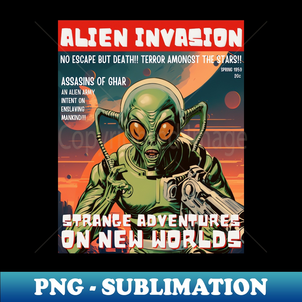Alien Invasion Vintage sci fi comic book cover - Exclusive S | Inspire ...