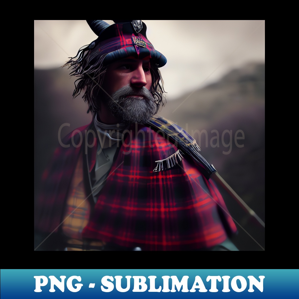 Scottish Highlander in Clan Tartan - PNG Sublimation Digital | Inspire ...