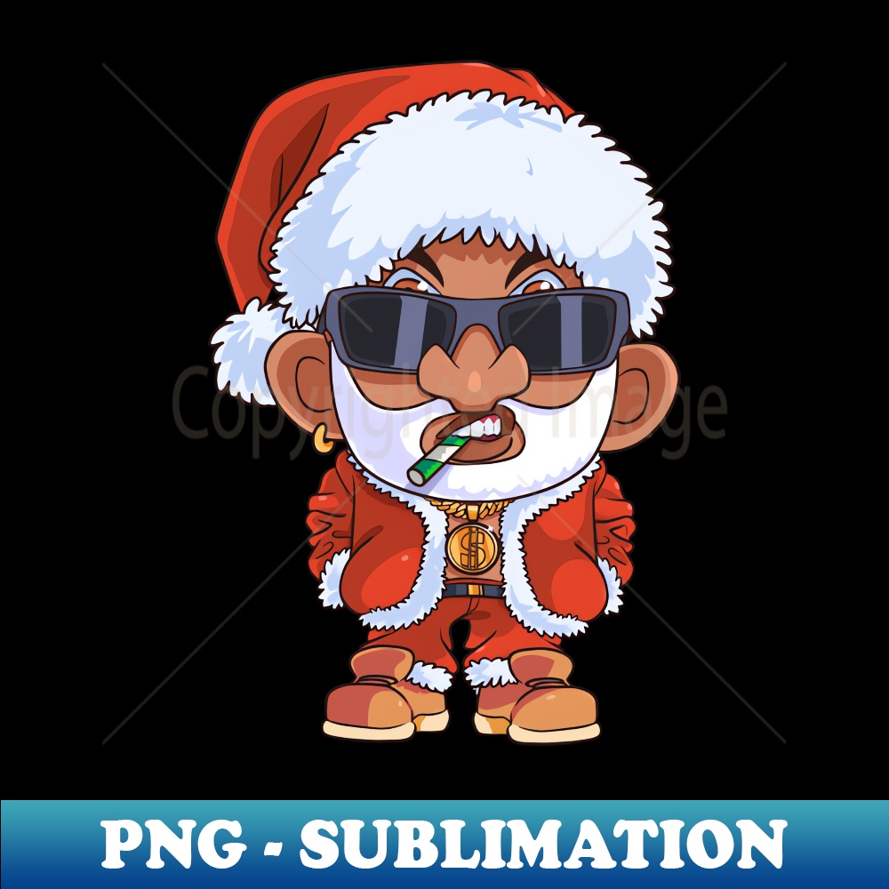 Black Santa Claus Gangster Christmas - High-Quality PNG Subl - Inspire ...