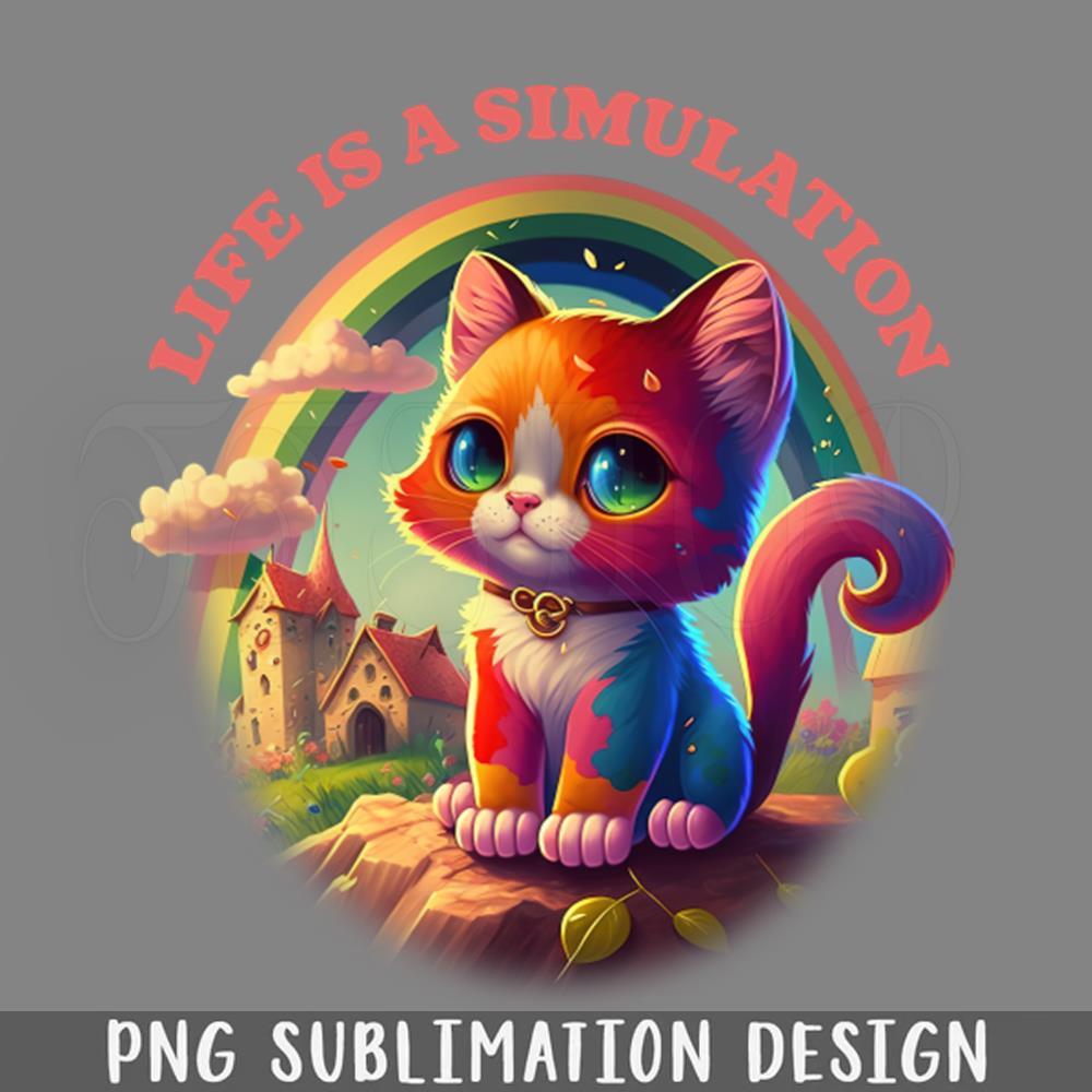 Life Is A Simulation ihilist Cute Kitty Design PNG Download | Inspire ...