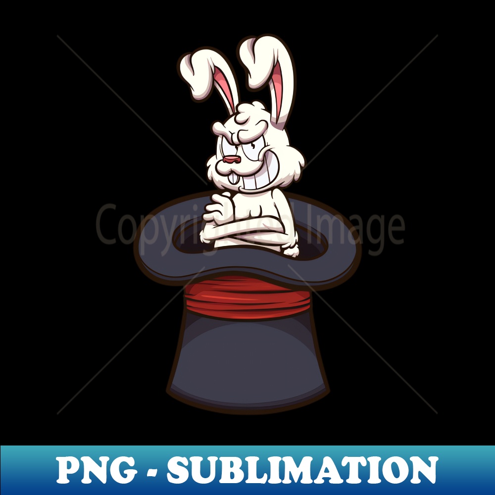 Evil White Bunny In Magician Hat - PNG Transparent Sublimati | Inspire ...