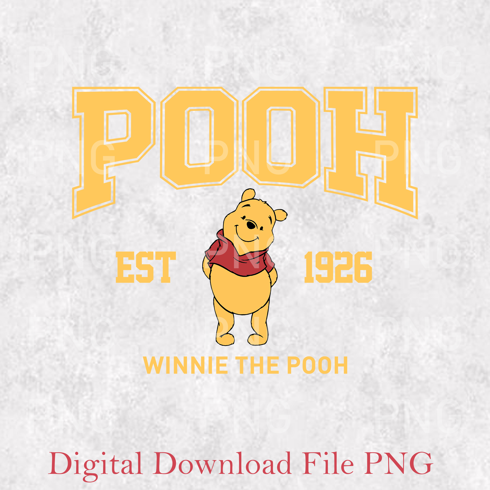 Winnie the Pooh EST 1926 PNG, Cute Pooh Bear PNG, Retro Winn - Inspire ...