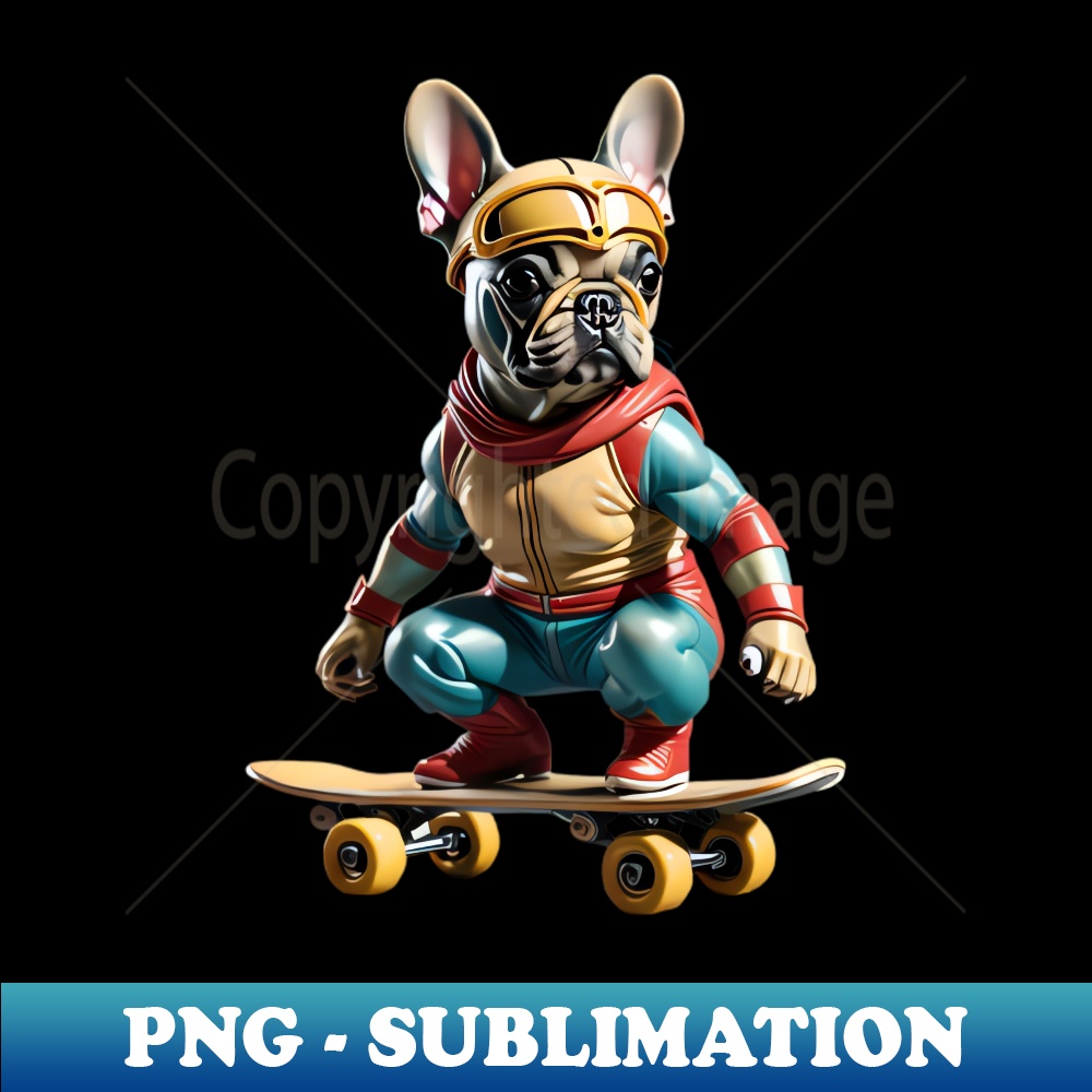 Illustration of an aspiring French Bulldog riding a skateboa | Inspire ...