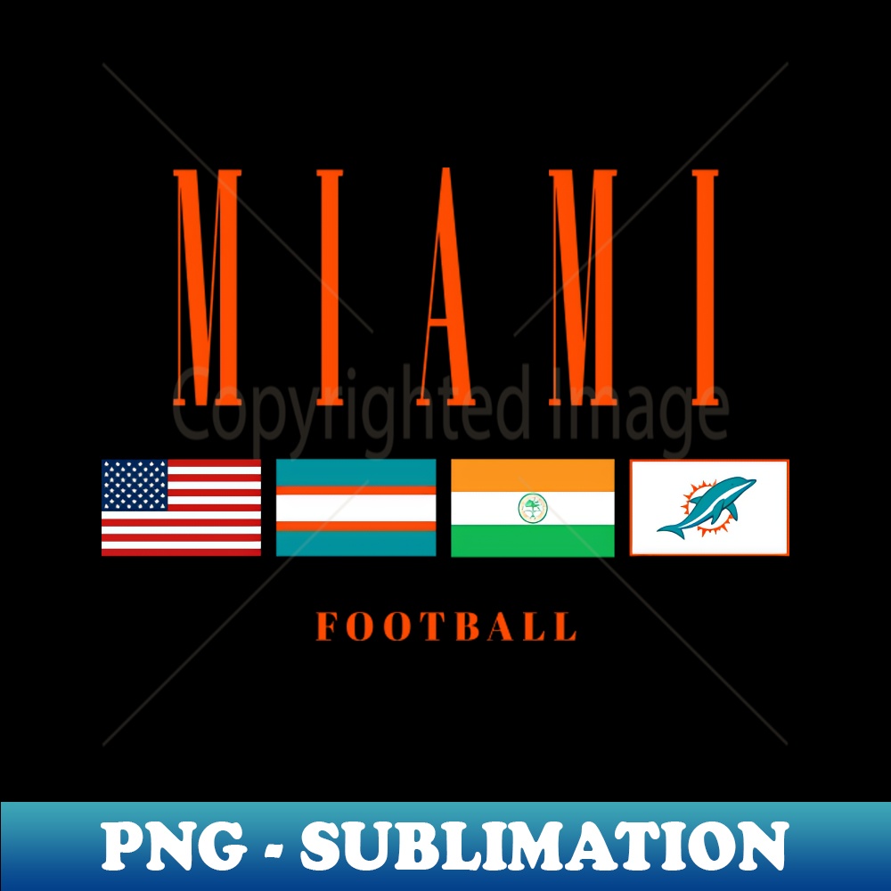 Miami Football Vintage Flag v2 - Vintage Sublimation PNG Dow | Inspire ...