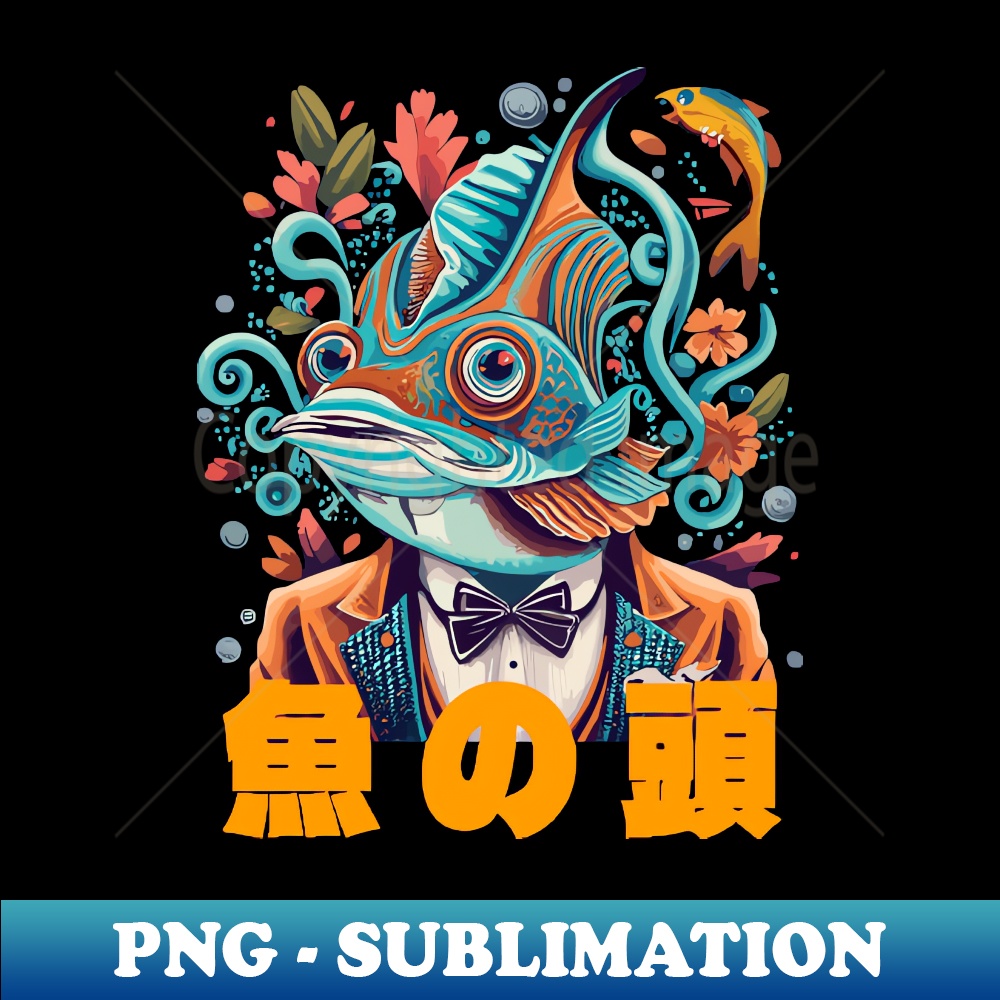 Fish Head Illustration 2 - PNG Transparent Digital Download | Inspire ...