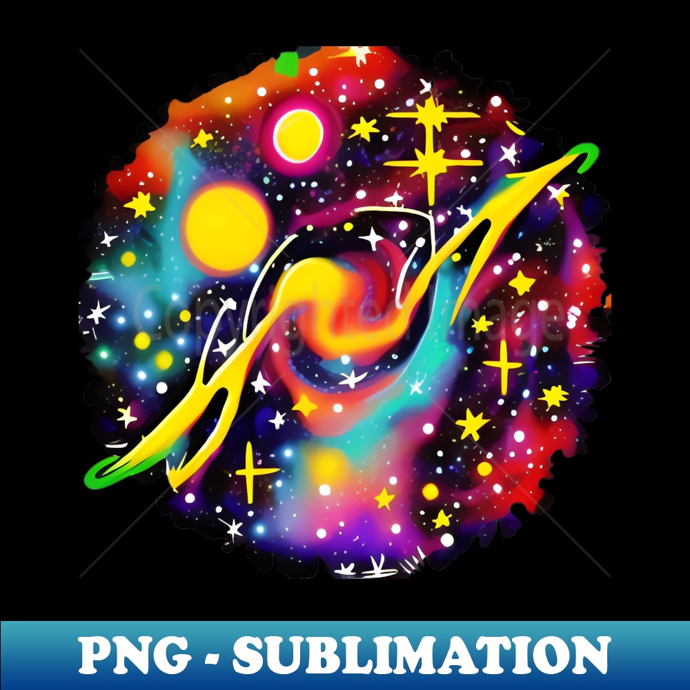 Abstract Colorful Cosmic Circle - Retro PNG Sublimation Digi - Inspire ...
