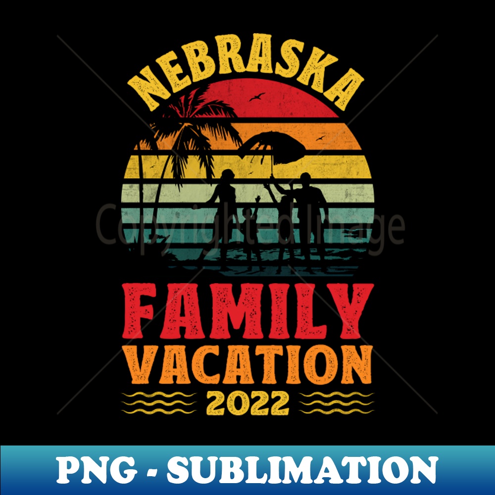 Nebraska Family Vacation 2022 Vintage Retro Beach Palm Tree | Inspire ...