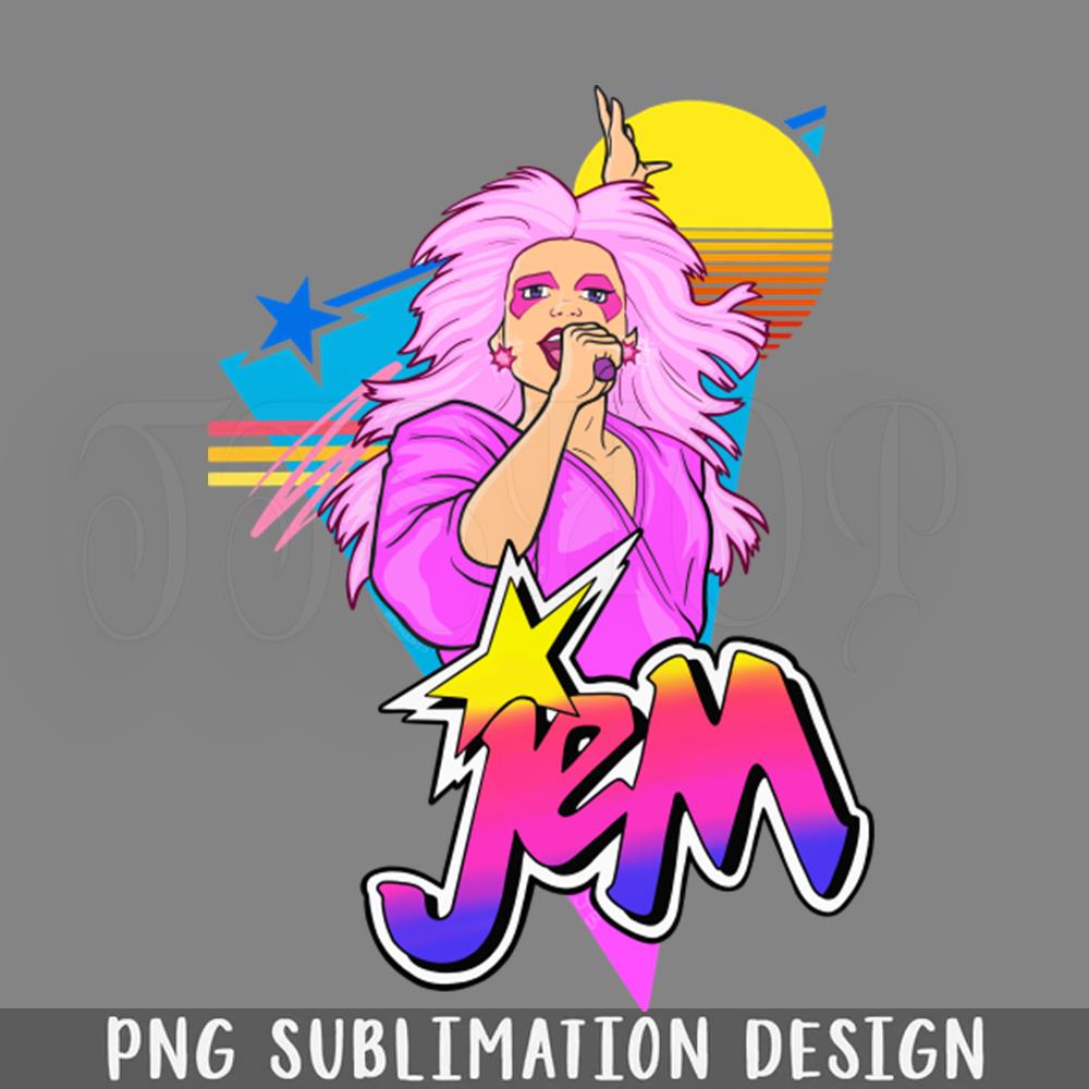 Jem 80s style Art PNG Download | Inspire Uplift