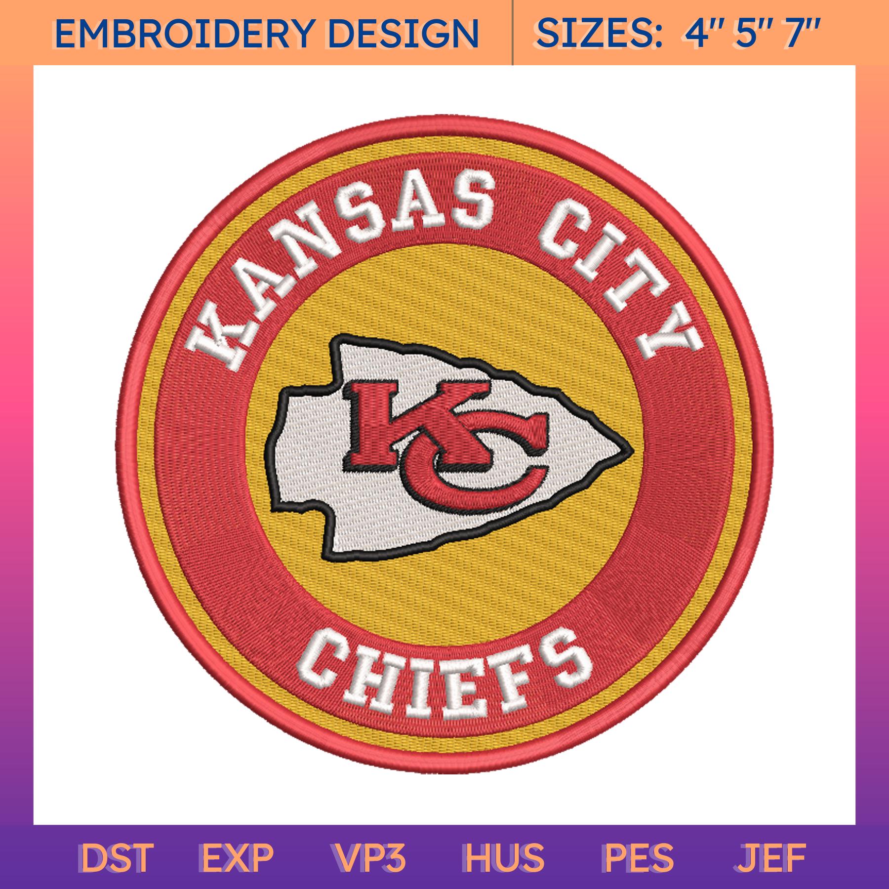 NFL Kansas City Chiefs Logo Embroidery Design, NFL Football | Inspire ...