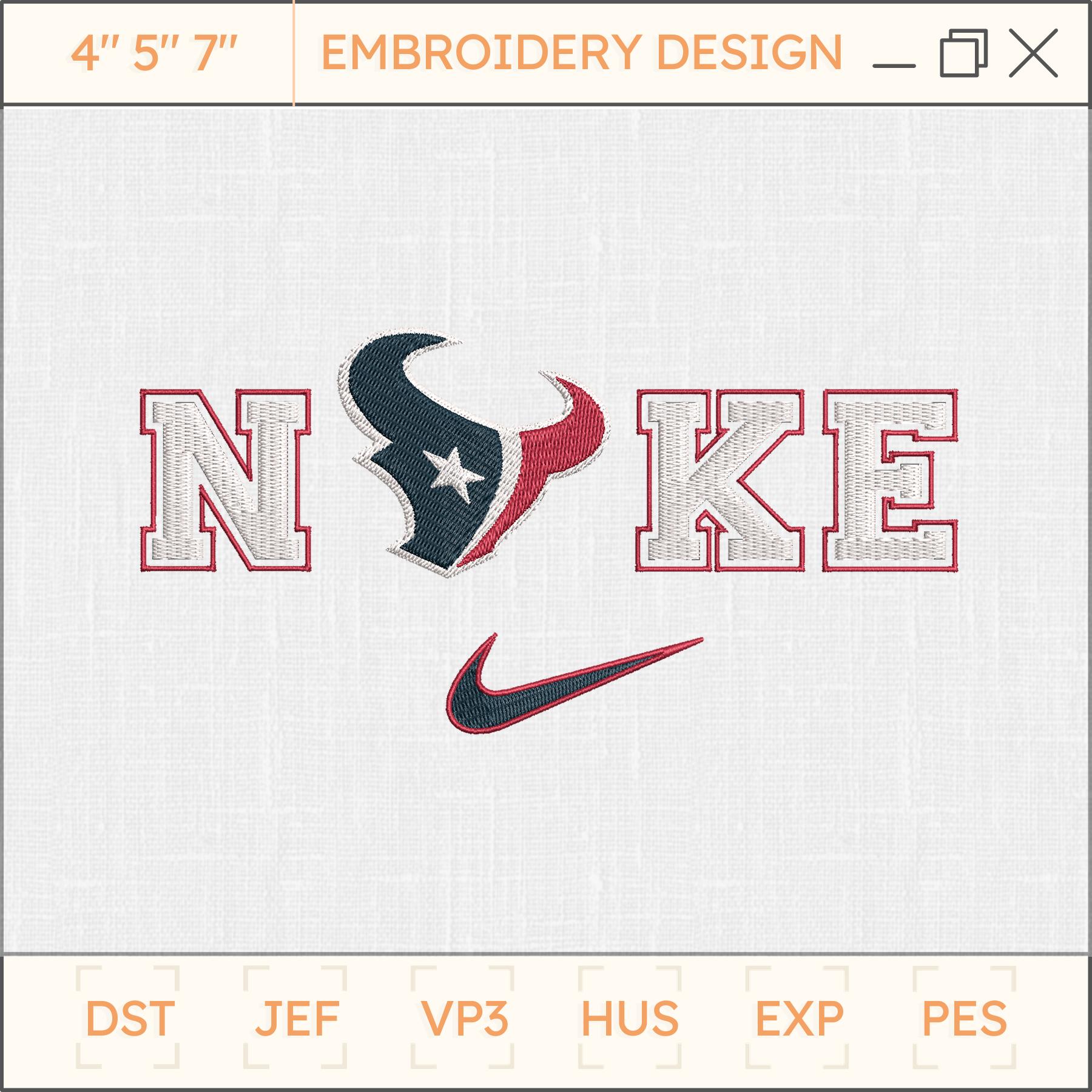 NIKE NFL Houston Texans Logo Embroidery Design, NIKE NFL Log | Inspire ...