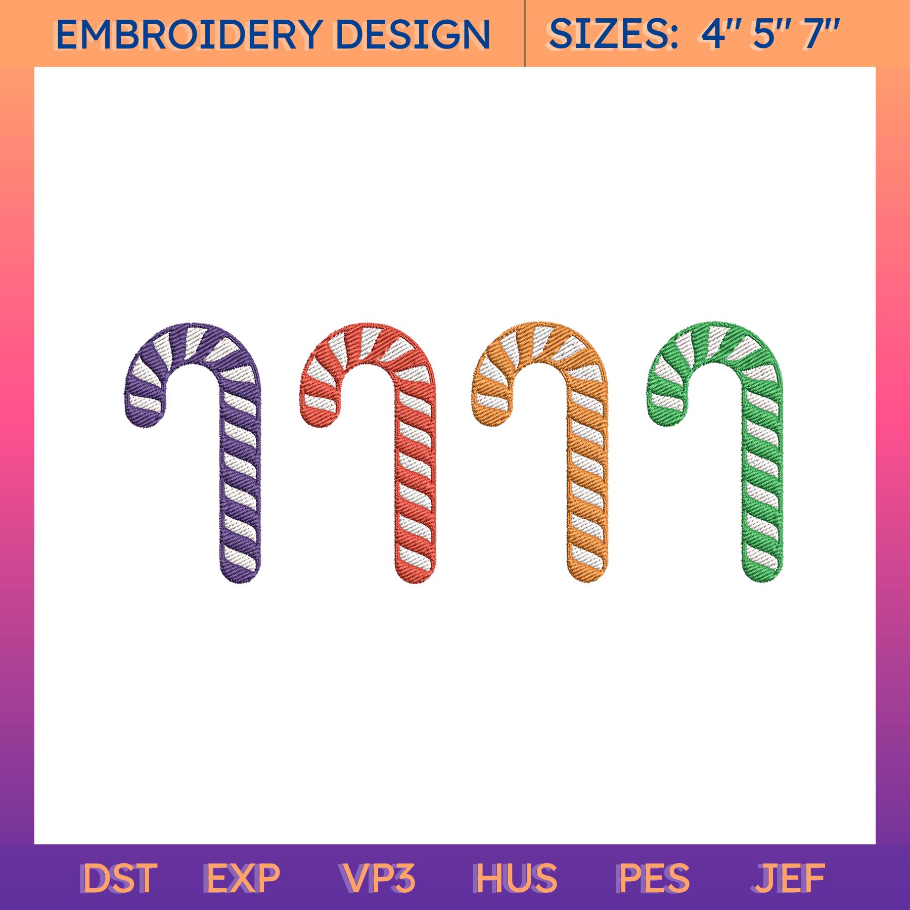 Candy Cane Embroidery Designs, Christmas Embroidery Designs, | Inspire ...