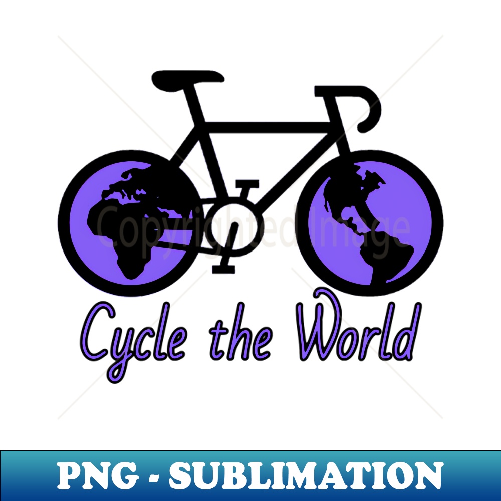 Cycle the Purple World - PNG Transparent Sublimation Design - Inspire ...