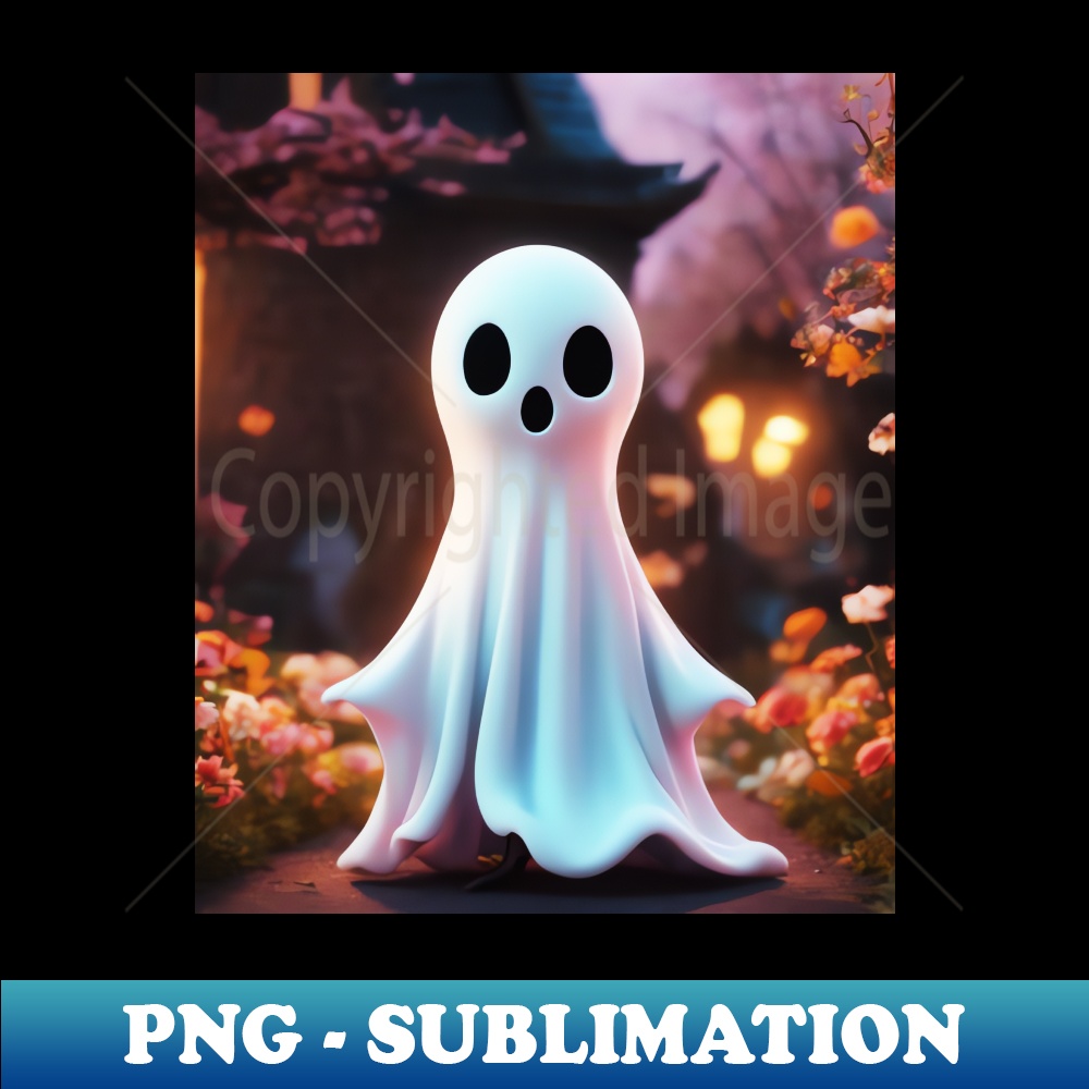 Spooky Halloween Floral Ghost with a Cute Face - High-Resolu | Inspire ...