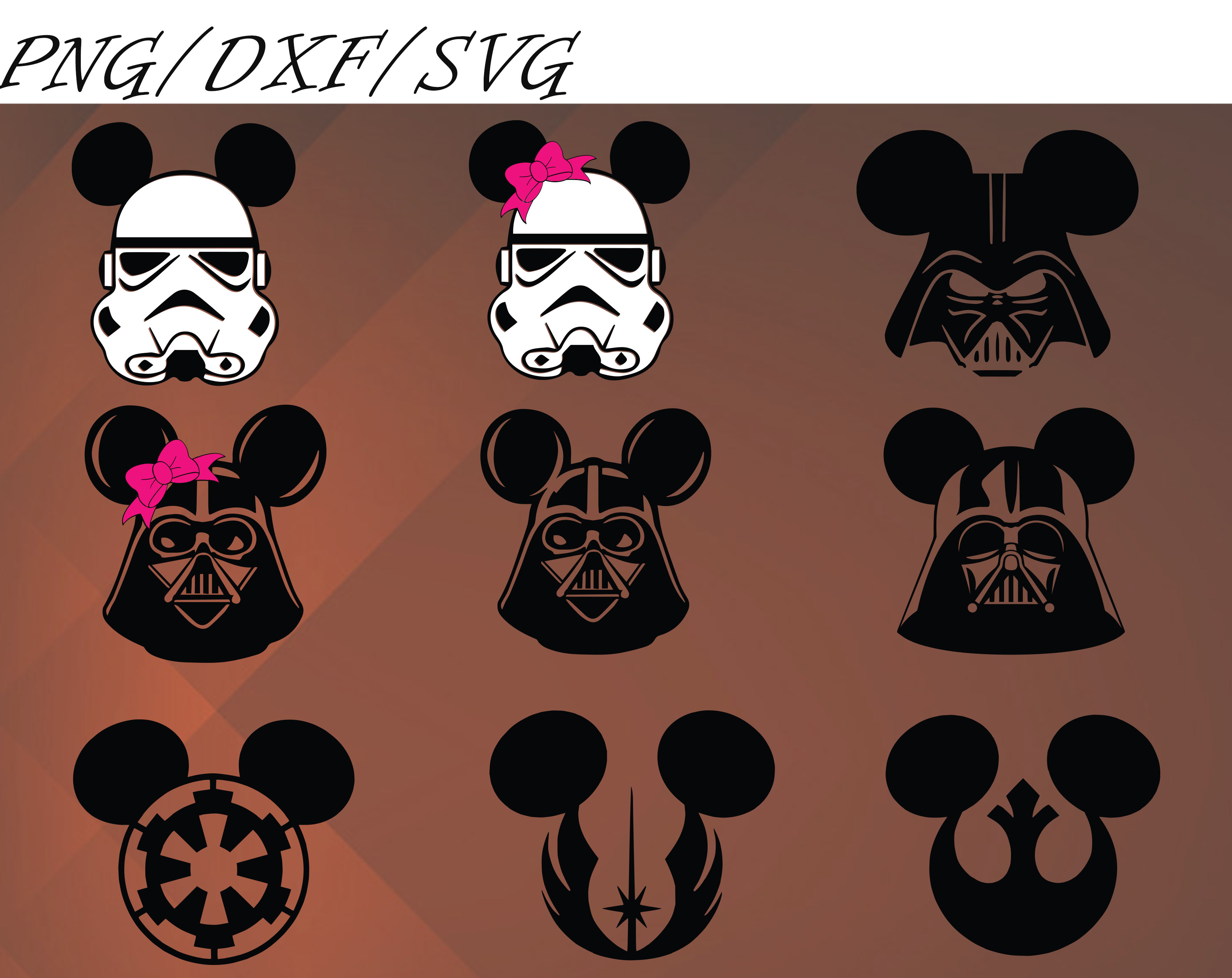 Mickey Star War SVG, Bundles Star War SVG, PNG,DXF, PDF, JPG | Inspire ...
