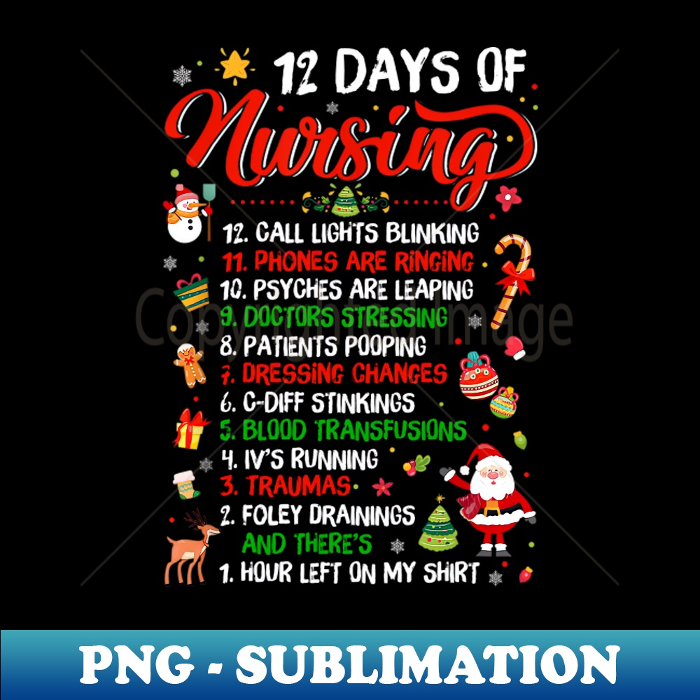 12 Days Of Nursing Christmas Nurse Christmas CNA Nurse Life - Inspire ...