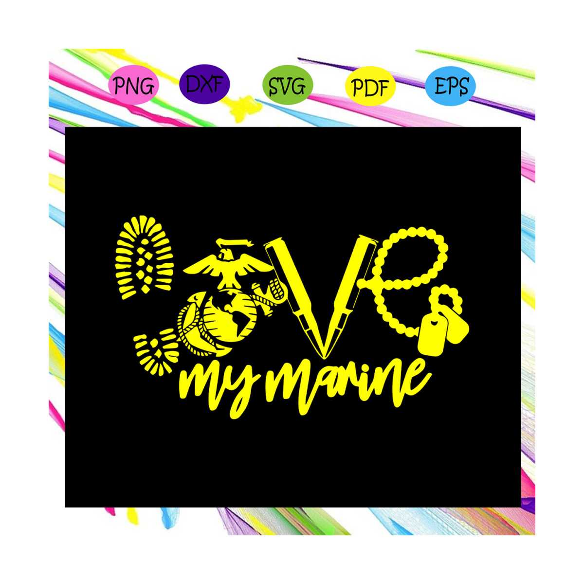 Love my marine, veteran svg, soldier svg, marine, america sv | Inspire ...