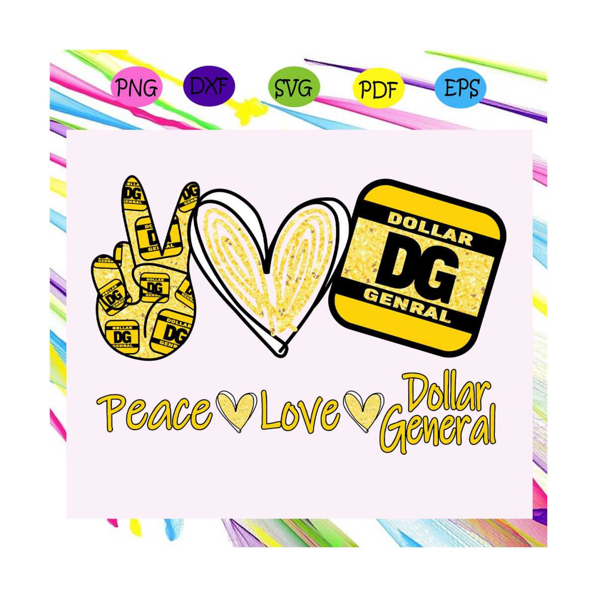 Peace love dollar general svg, peace svg, love svg, dollar g | Inspire ...