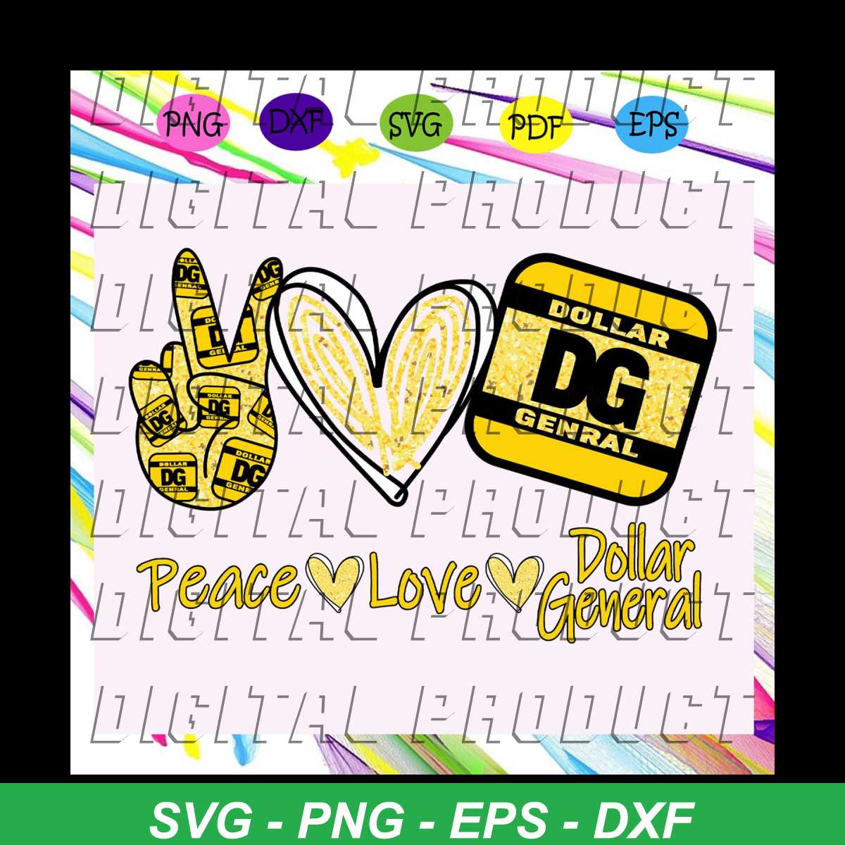 Peace love dollar general svg, peace svg, love svg, dollar g | Inspire ...
