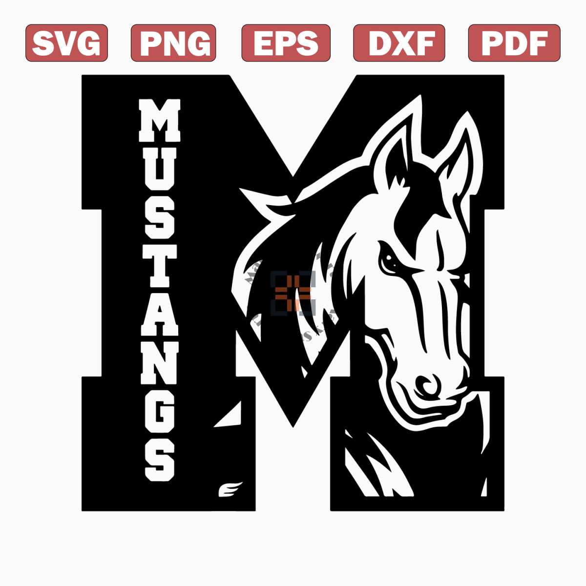 Mustangs Team Logo svg,Mascot Inside Letter,Mustang Team Log | Inspire ...