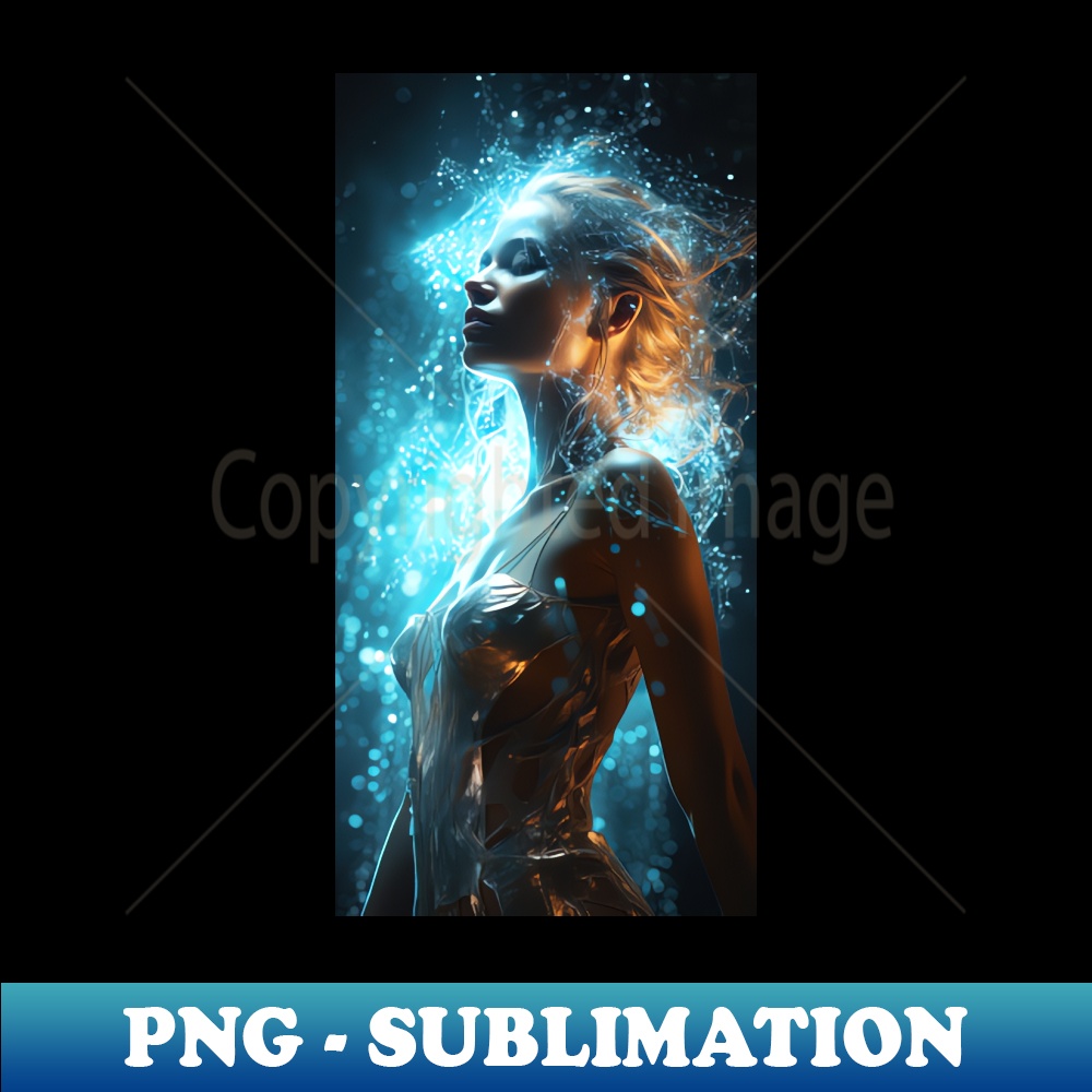 blonde girl with neon blue lights - Premium Sublimation Digi | Inspire ...