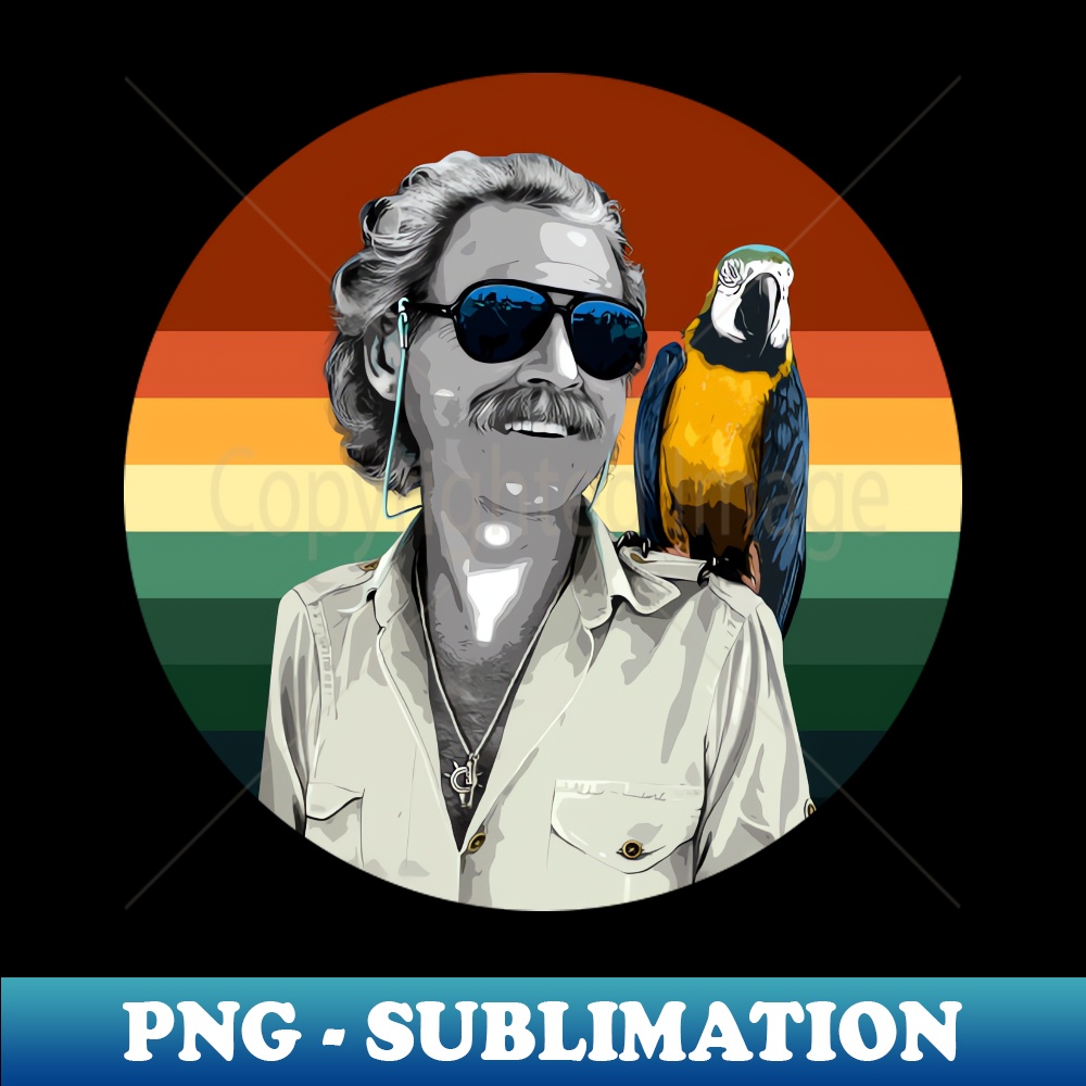 Retro Jimmy Buffett and Parrot - Instant PNG Sublimation Dow - Inspire ...